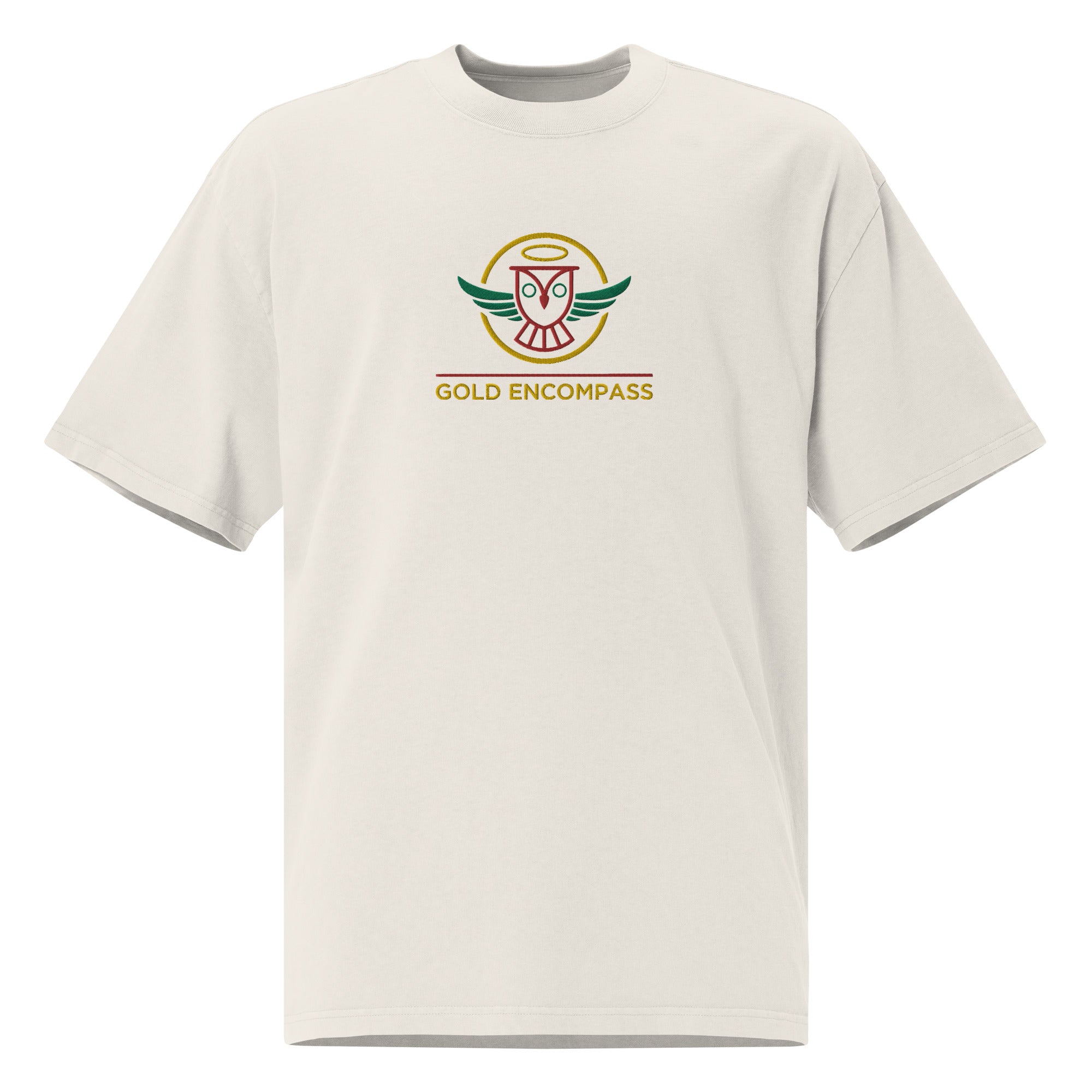 Rasta Large Owl Logo Oversized T-Shirt Embroidery – Gold Encompass Clothing